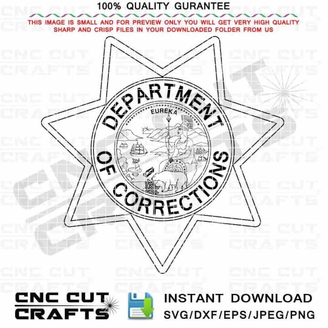 California Department of Corrections Svg Vector CDC Svg Dxf Star Badge ...