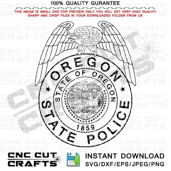Oregon State Police Vector Eagle Badge Line Art File for Cnc - Etsy