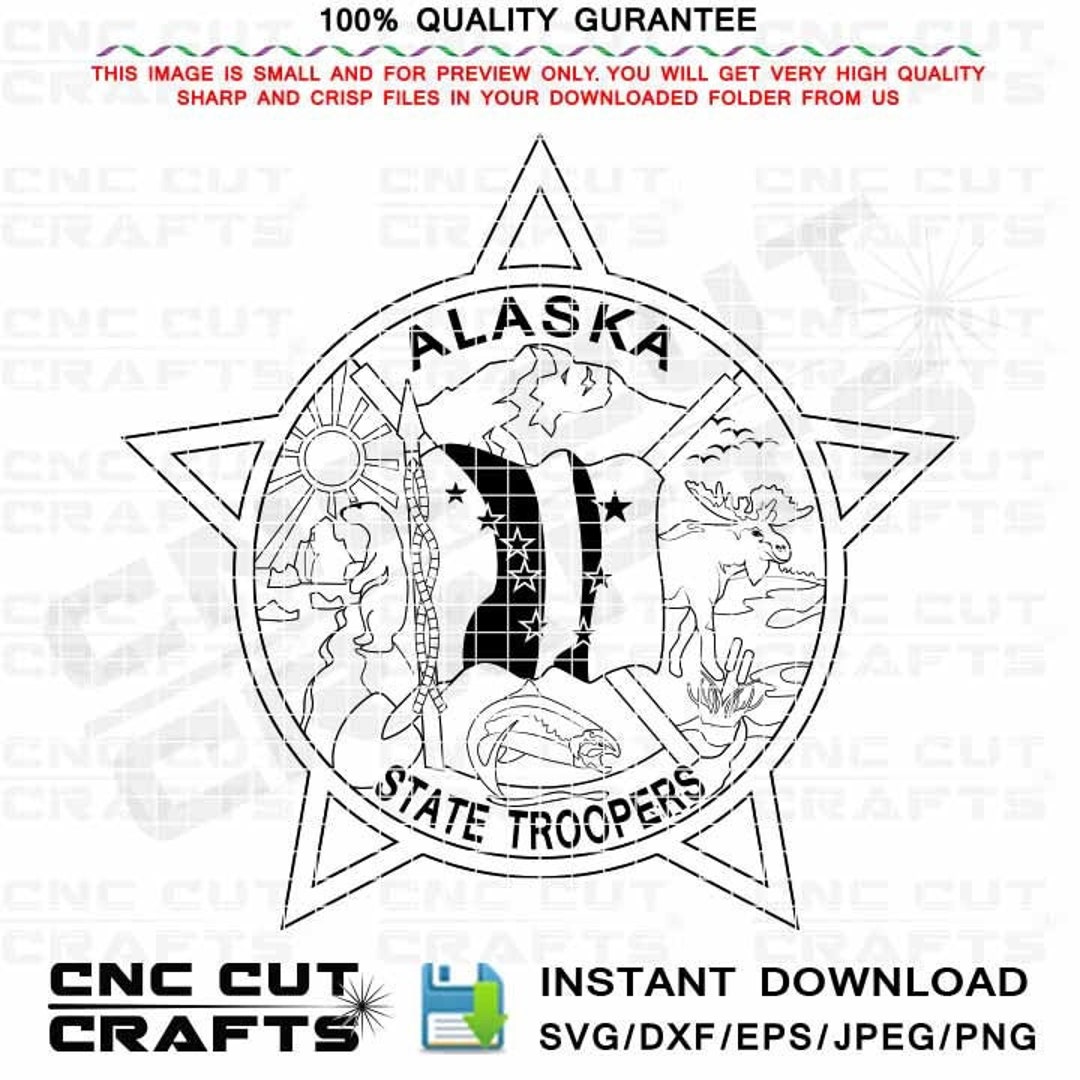 Alaska State Troopers Svg Shoulder Patch Vector Badge 5 Pointed Star ...