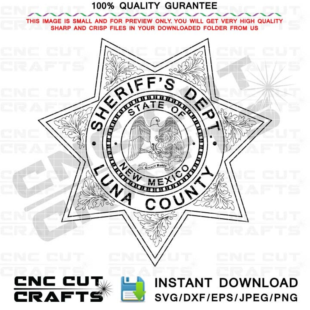 Luna County Sheriffs Department Vector Badge Svg 7 Point Sheriff Star ...
