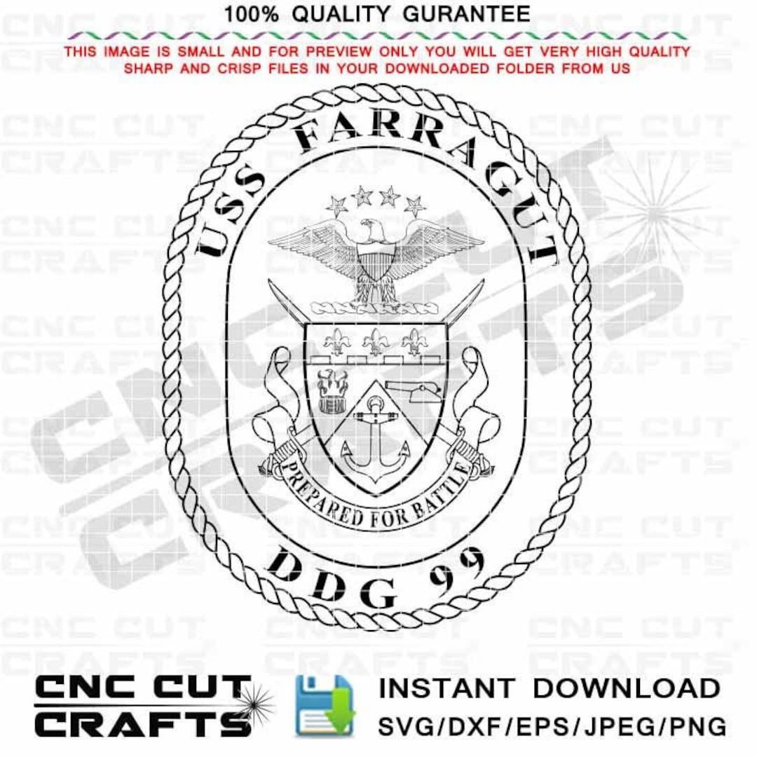 USS Farragut DDG 99 Svg Insignia Logo Patch Emblem Monogram Badge Svg ...