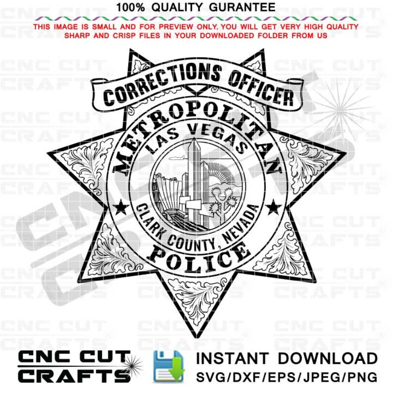 Corrections Officer Badge, Vector Logo, Emblem, Cnc Cut, Laser ...