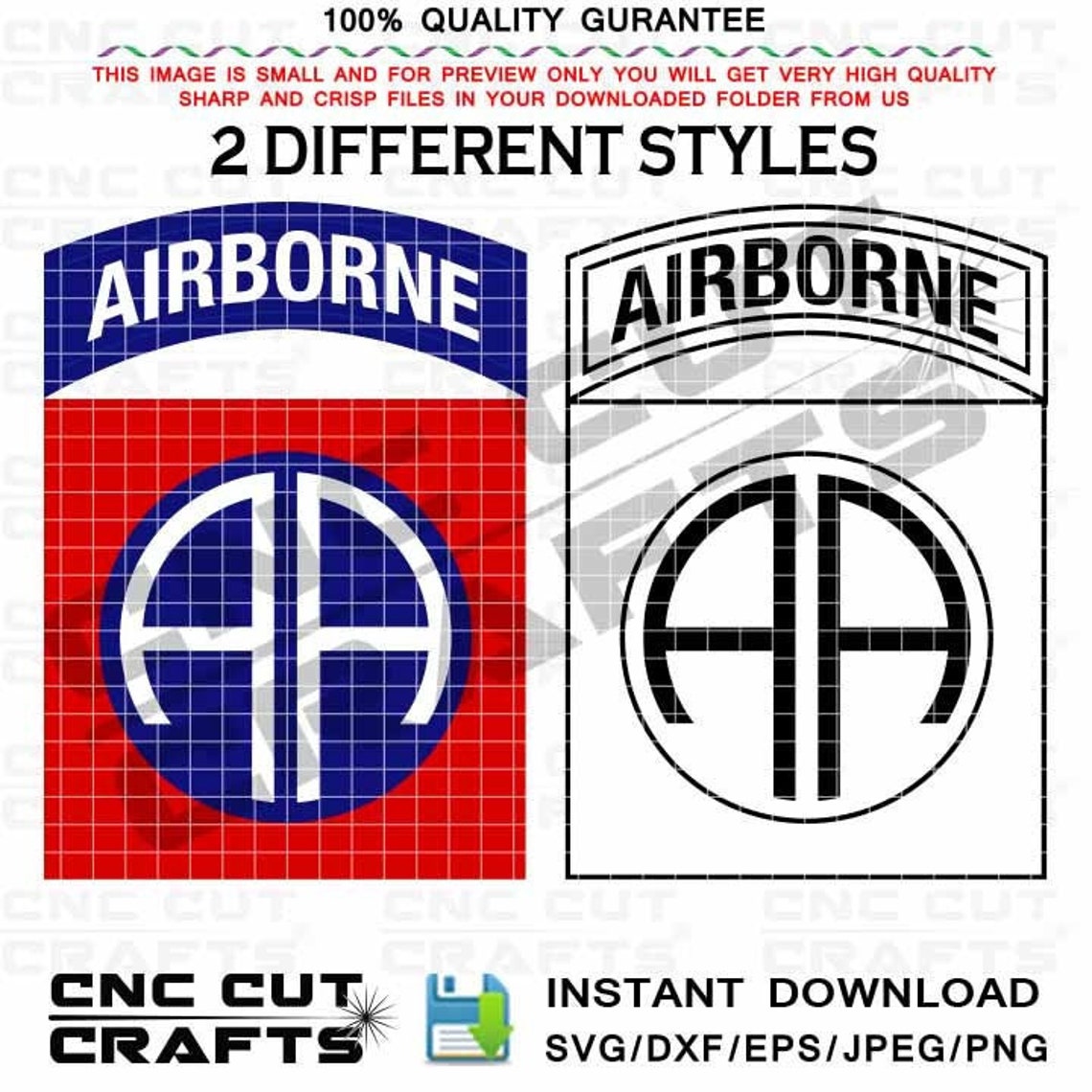 82th Airborne Division Insignia Svg Dxf Vector Logo Color and Black ...