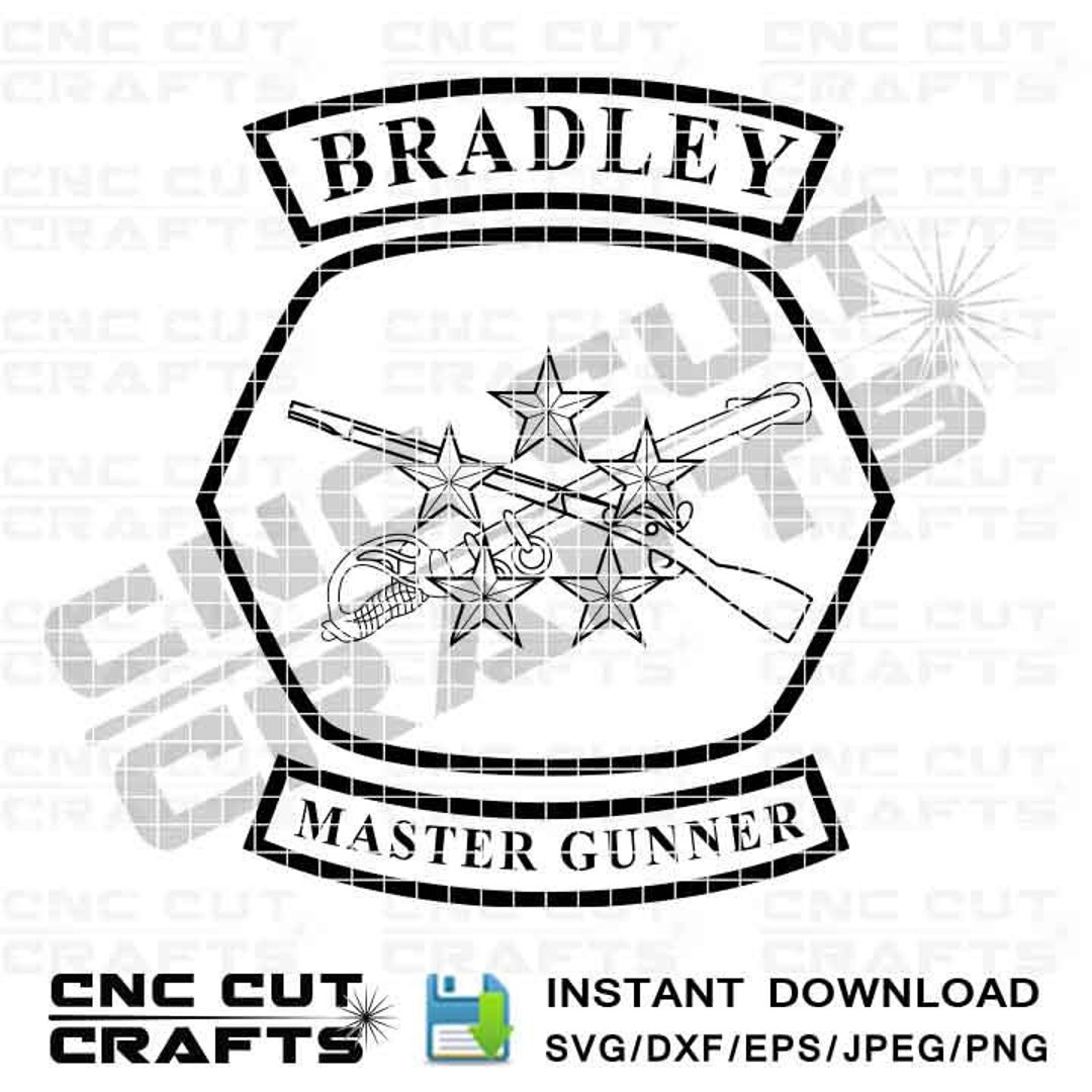Bradley Master Gunner Svg Insignia Vector Logo Black White Dxf Patch ...