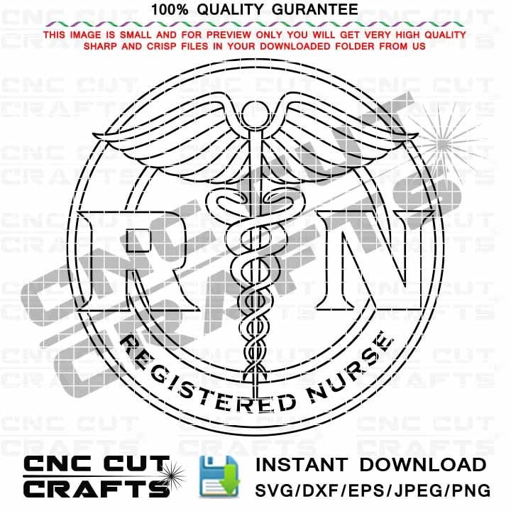 Registered Nurse Logo RN Svg Logo Caduceus Symbol Icon Svg | Etsy