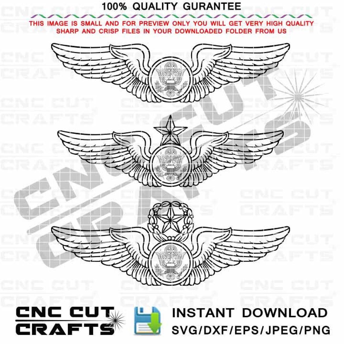 Air Force Enlisted Aircrew Wings svg insignia vector logo | Etsy