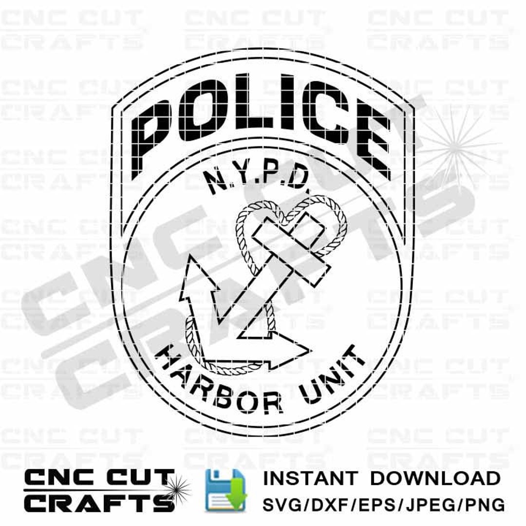 NYPD Harbor Unit Police Svg Logo Badge Patch Vector Dxf Cricut Laser ...