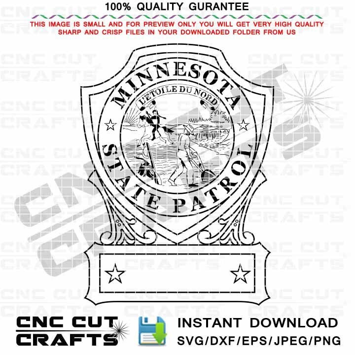 Minnesota State Patrol Vector Badge SVG DXF Cnc Laser Cut, Cricut Svg ...