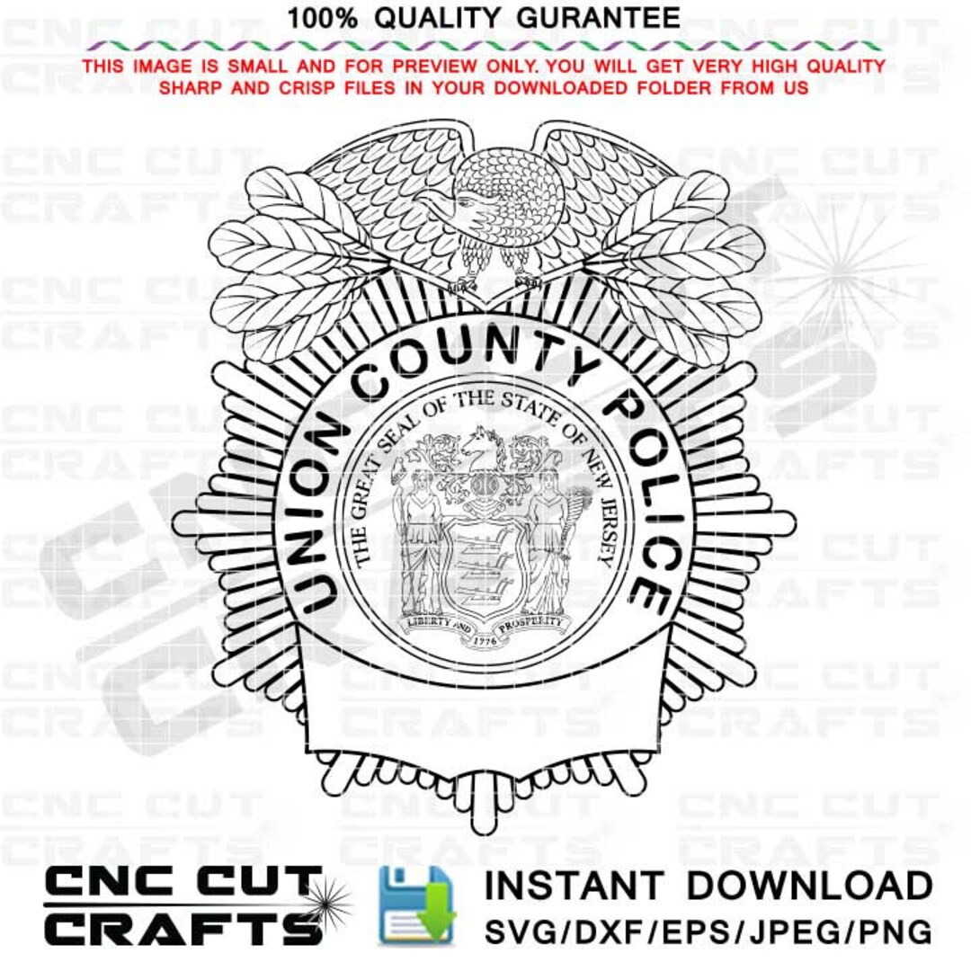 Union County Police Badge SVG, Eagle Vector Art (digital Download) - Etsy