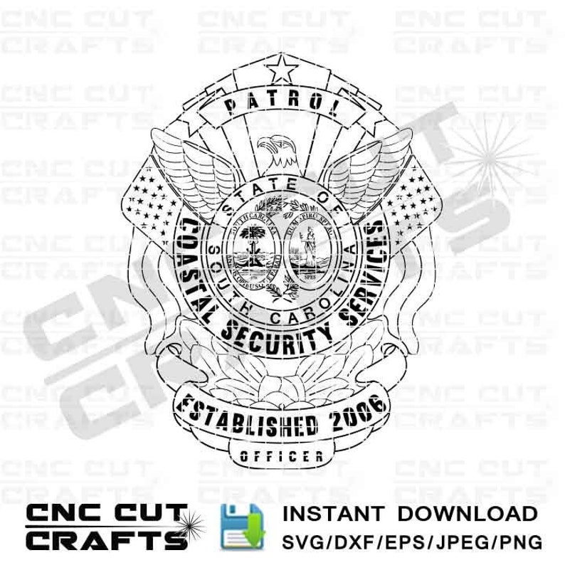 Coastal Security Services Patrol Officer Svg Badge South Carolina ...