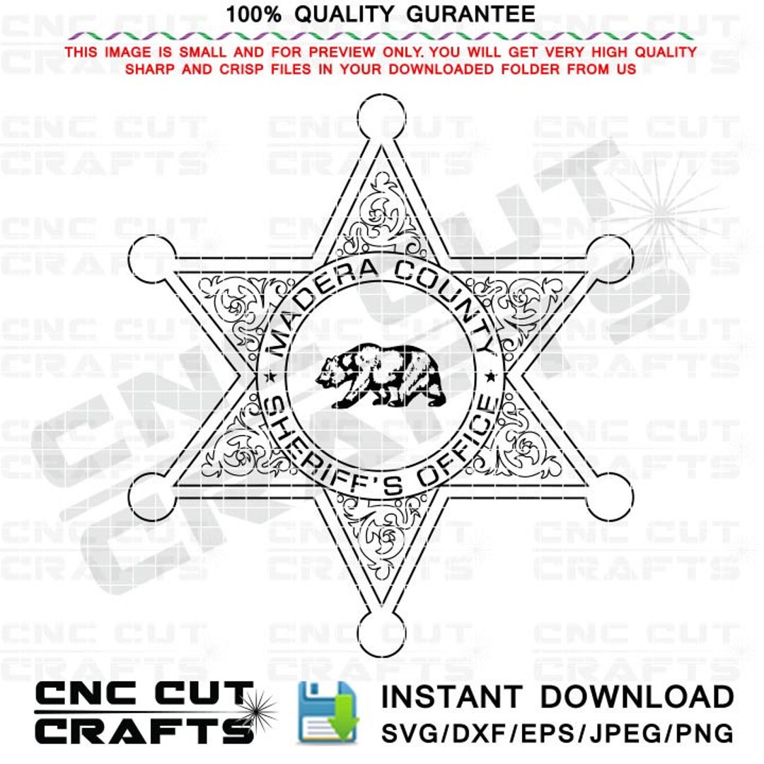 Madera County Sheriff Office Vector Badge Svg 6 Pointed Sheriff Star ...