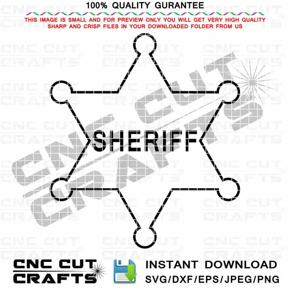 Sheriff Svg Vector Sheriff Star Badge emblema Monogram 7 Point Sheriff ...