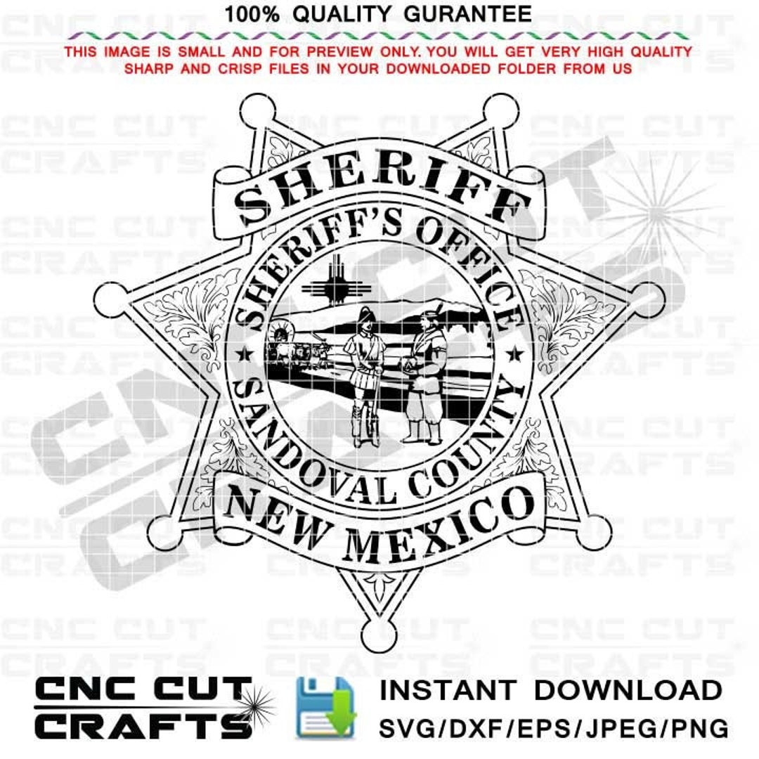 Sandoval County NM Sheriff Office Badge Vector Sheriff Star Black Line ...