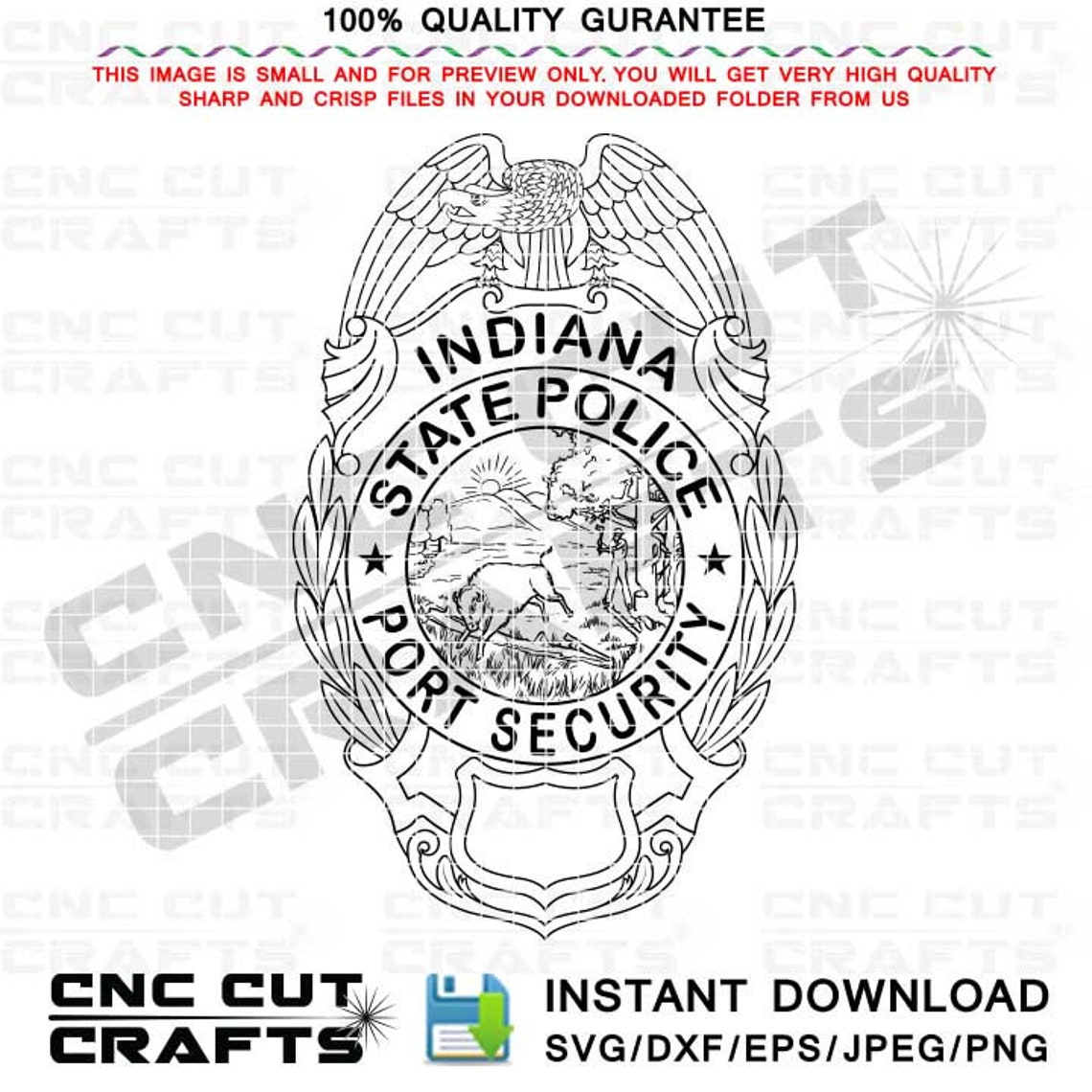 Indiana State Port Security Police Badge SVG, Laser Cut File - Etsy