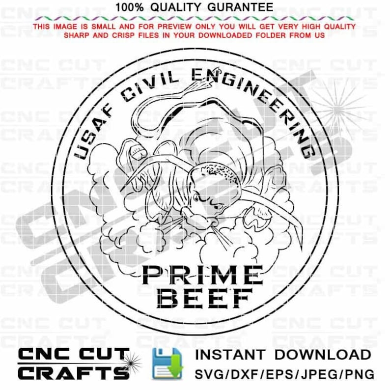 USAF Prime Beef Vector Logo Svg USAF Civil Engineering Badge Outline ...