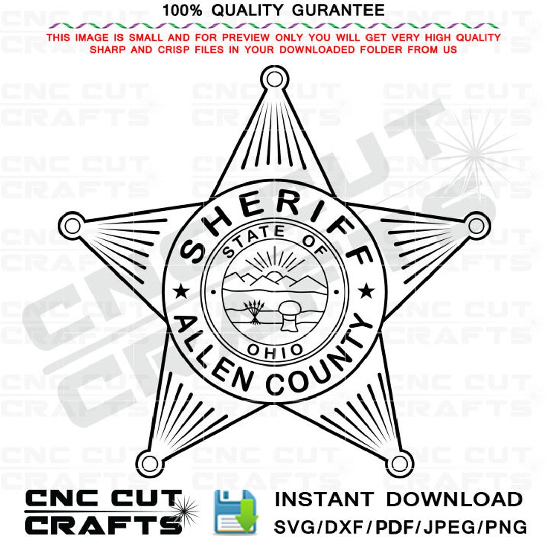 Allen County Ohio Sheriff Badge SVG, CNC Laser Cut File - Etsy
