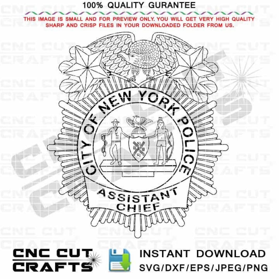 Assistant Chief Police Badge Vector, Svg, City of New York Police ...