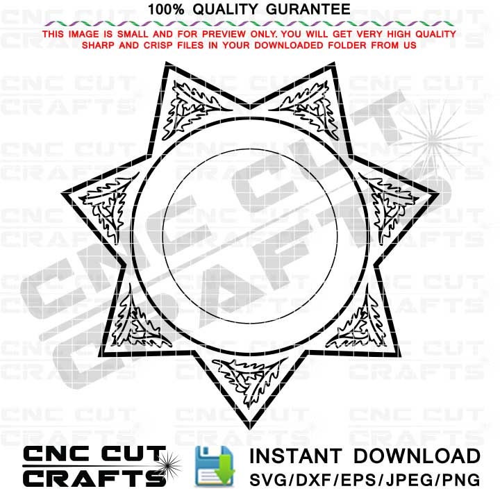 7 Point Star Clipart Black