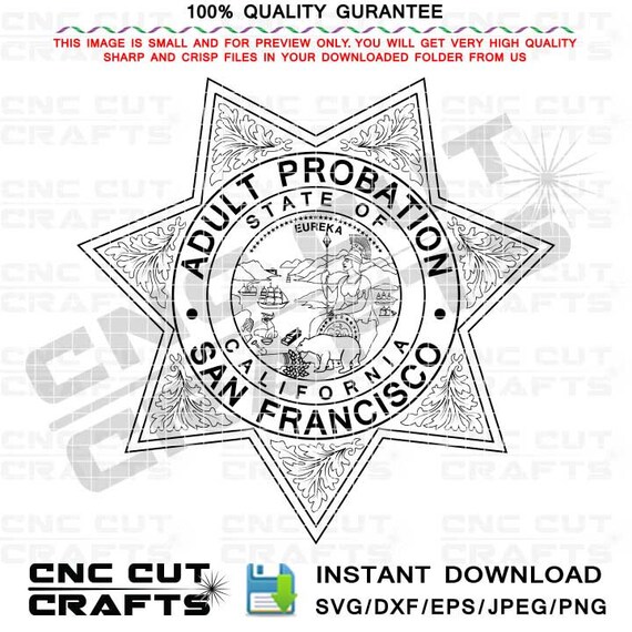 Adult Probation Star Badge Svg Vector Patch Cnc Cutting - Etsy UK