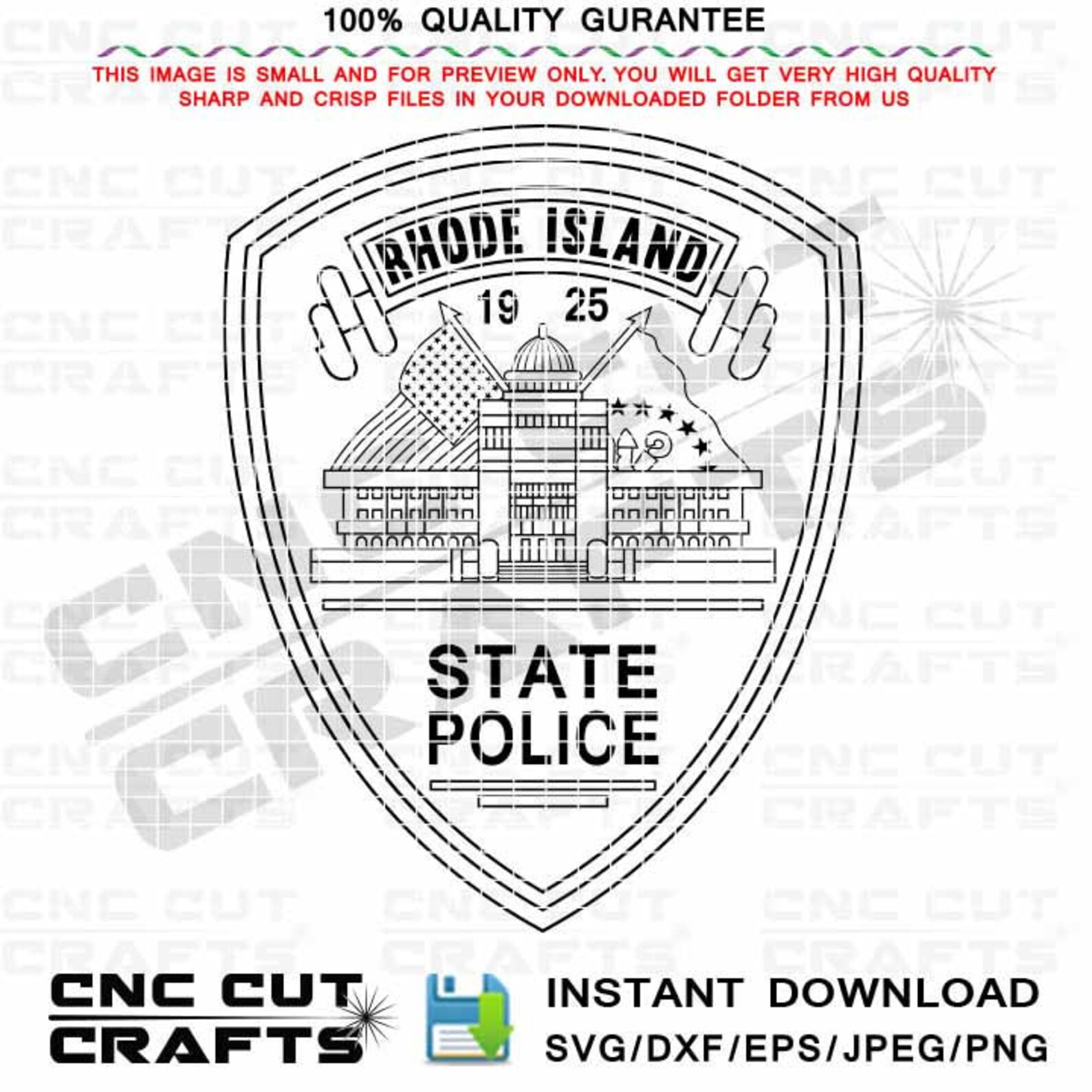 Rhode Island State Police Badge SVG, CNC Laser Cut File - Etsy