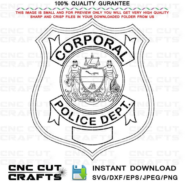 Philadelphia Police Badge Vector - Etsy