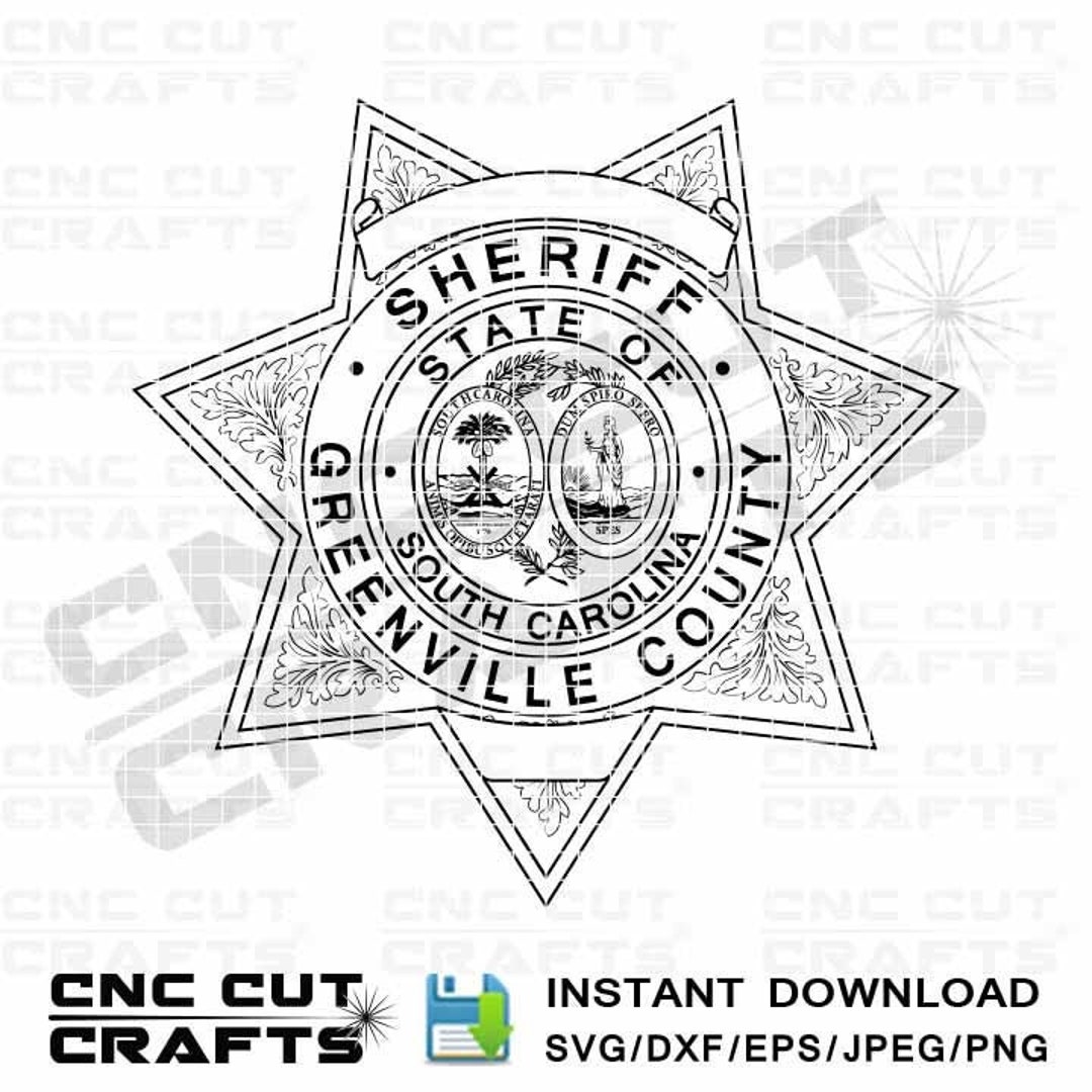 Greenville County Svg Sheriff Badge Monogram Logo Vector Dxf Cnc Cricut ...