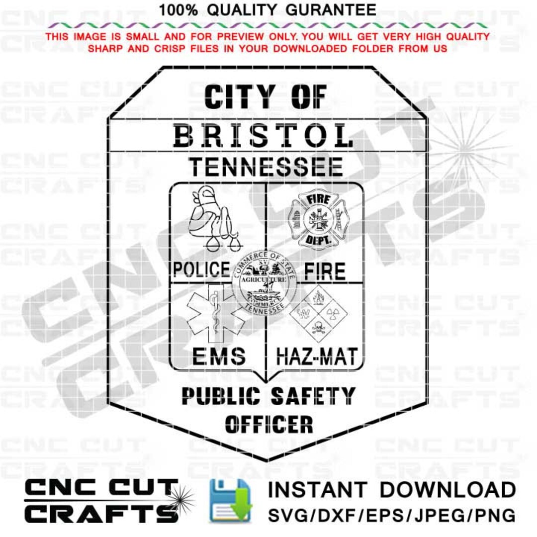 City of Bristol Svg Public Safety Officer Vector Badge, Patch, Logo ...