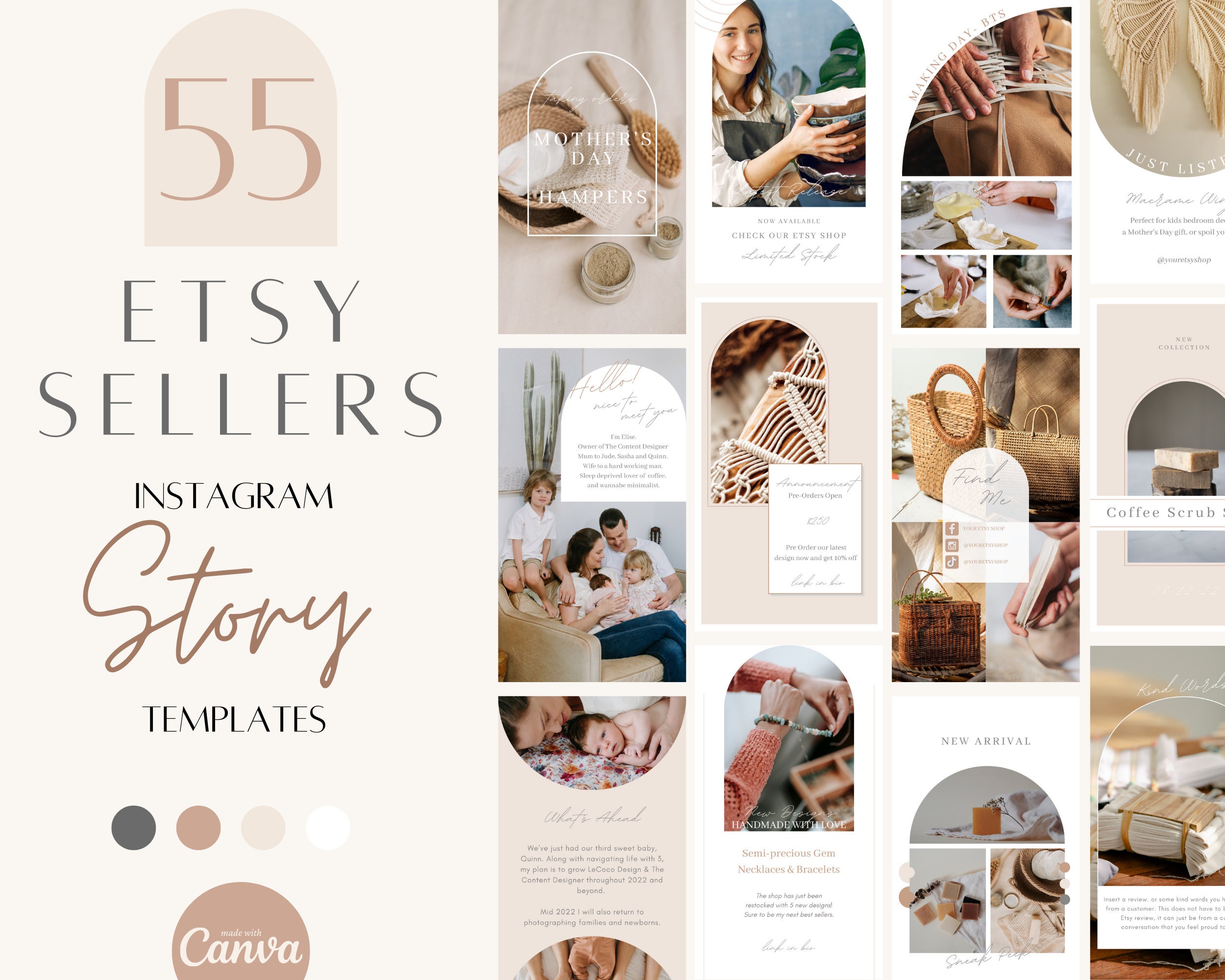 Etsy Seller Instagram Post and Story Templates, Etsy Shop Insta Post ...