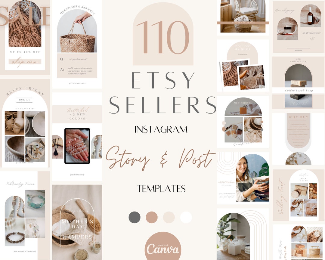 Etsy Seller Instagram Post and Story Templates, Etsy Shop Insta Post ...