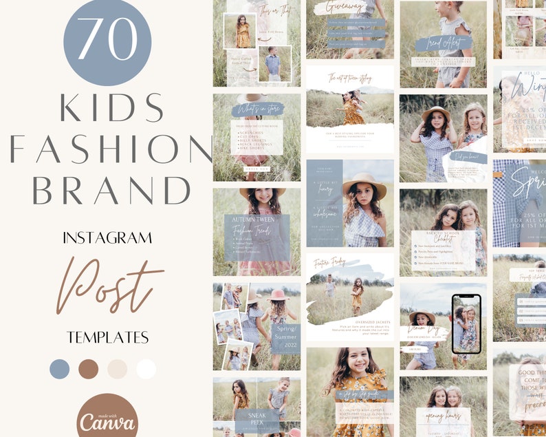 Kids Fashion Brand Instagram Post Templates, Childrens Clothing Brand ...