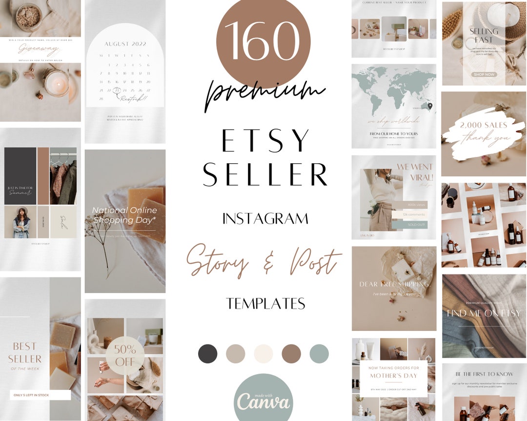Etsy Seller Instagram Story and Post Templates, Etsy Shop Instagram ...