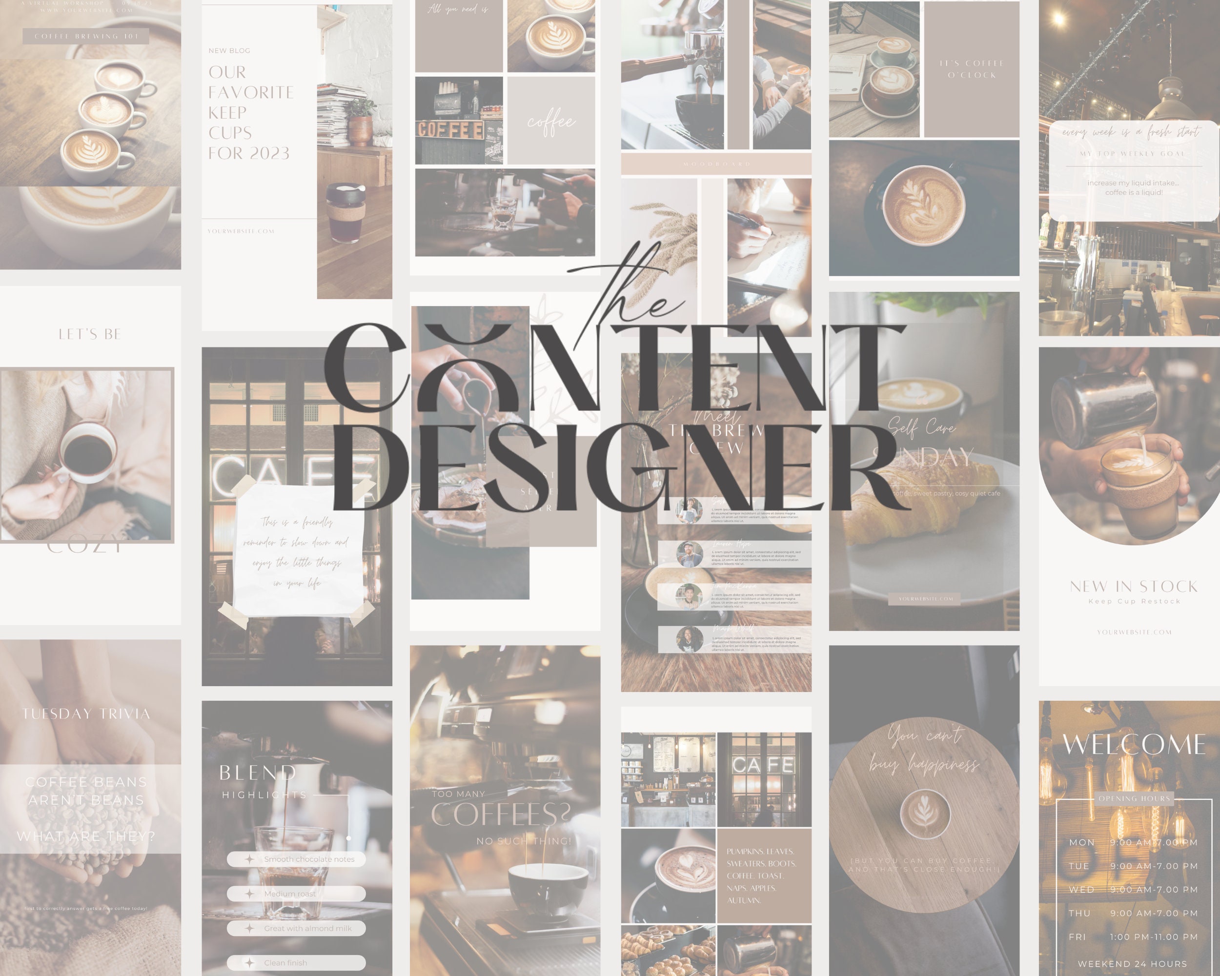 Cafe Barista Instagram Post Templates, Cafe Marketing Social Media ...