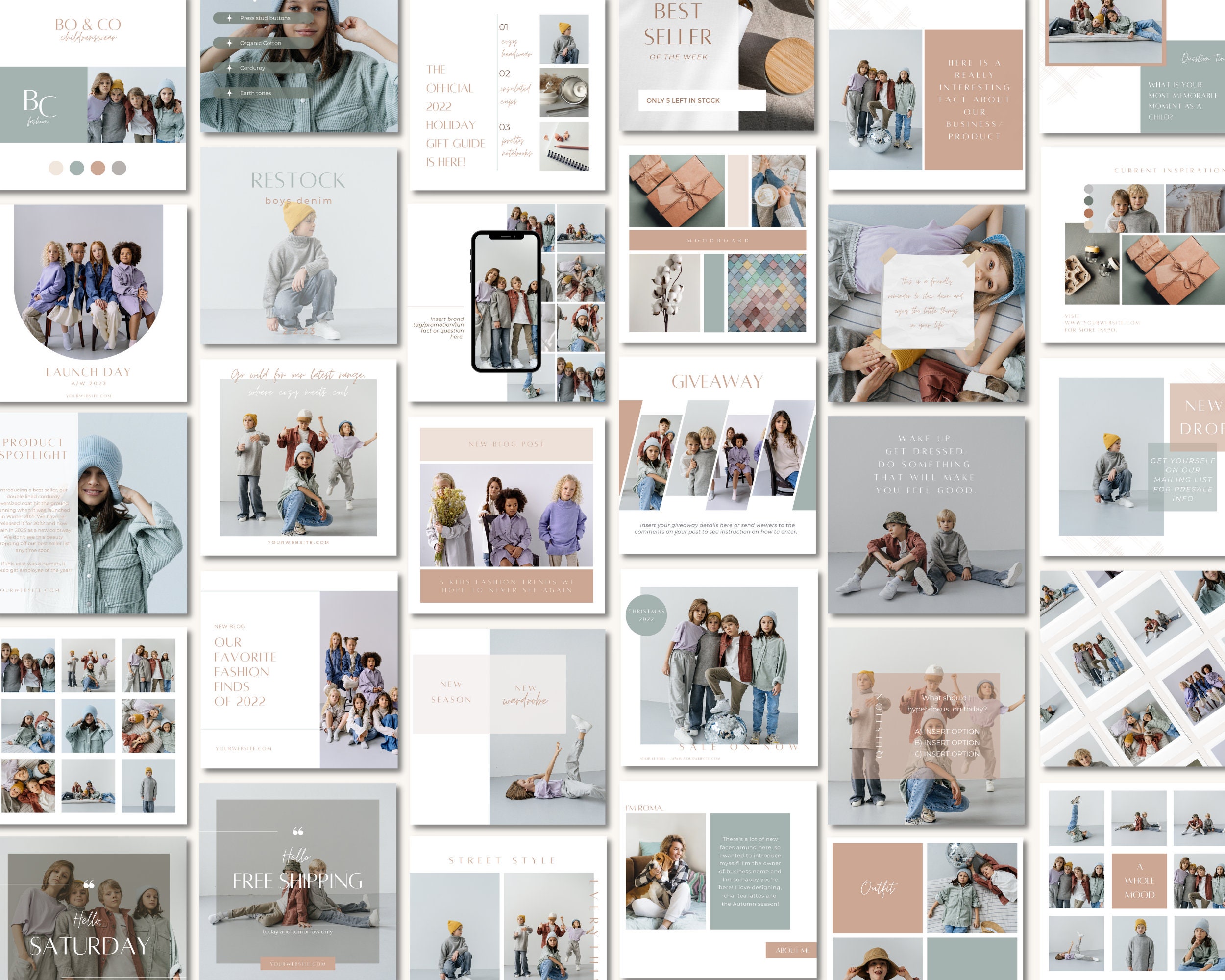 Kids Fashion Brand Instagram Post Templates, Childrens Clothing Brand ...