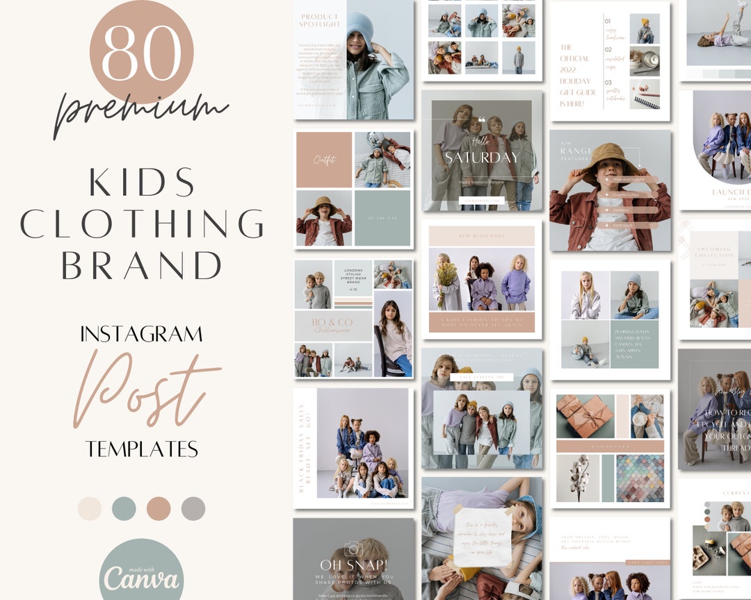 Kids Fashion Brand Instagram Post Templates, Childrens Clothing Brand ...