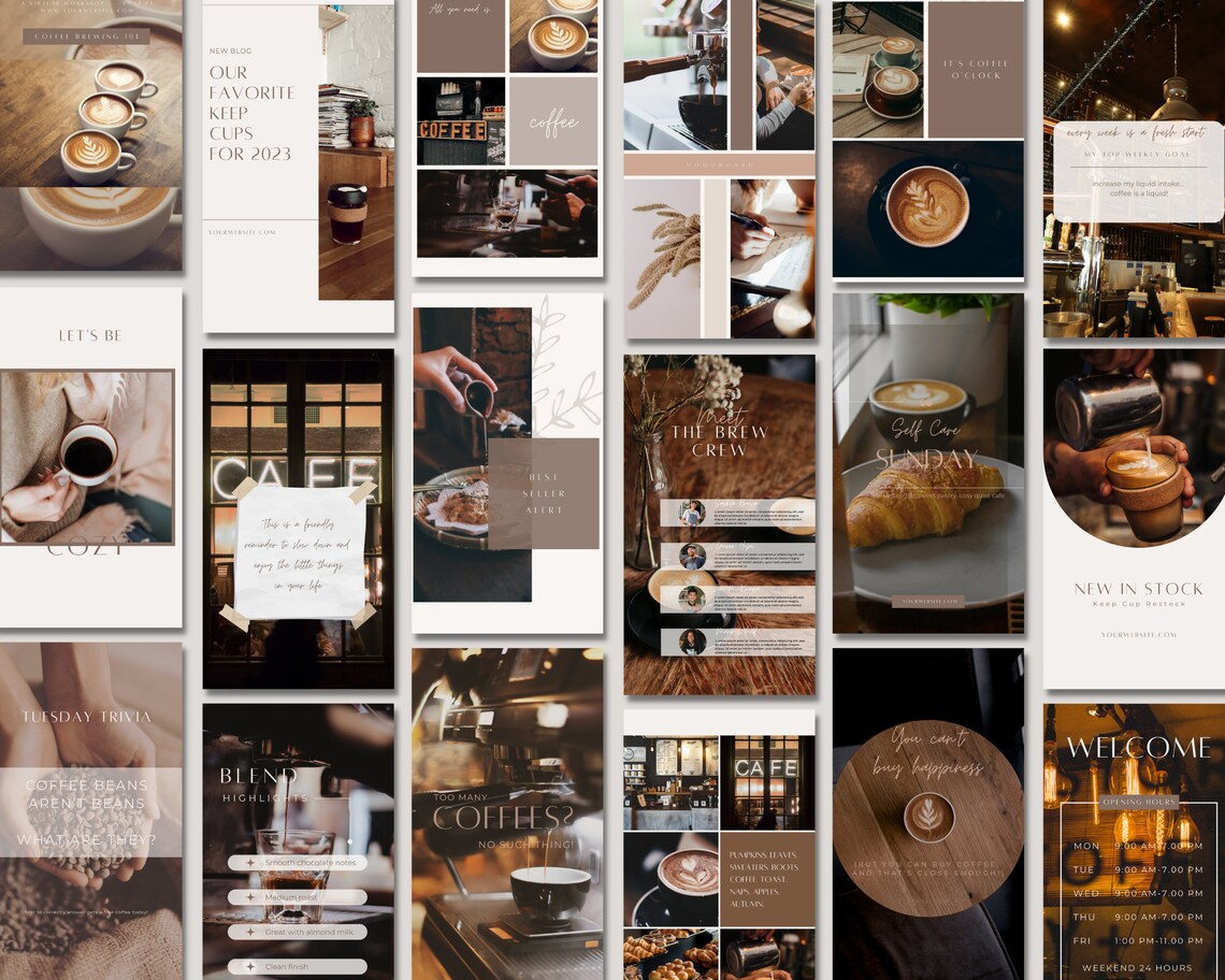 Cafe Barista Instagram Story Templates, Cafe Marketing Social Media ...