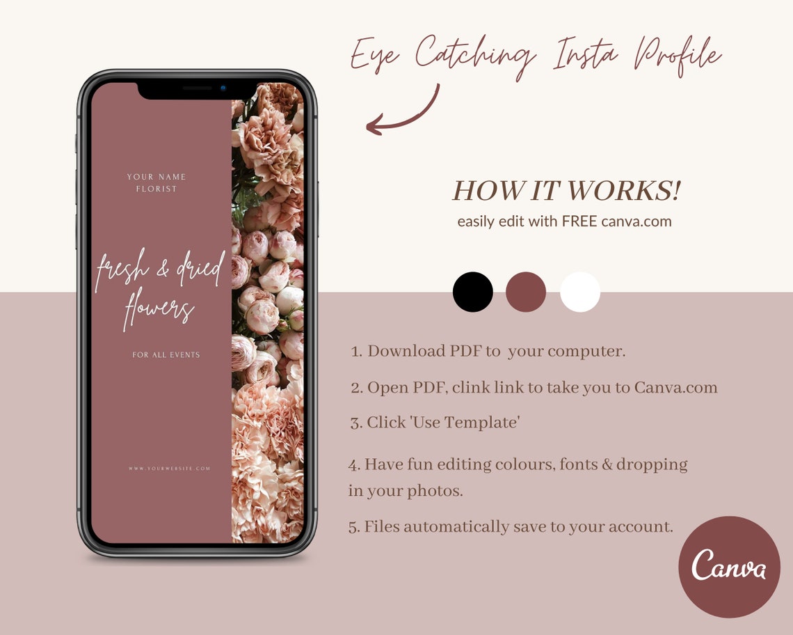 Florist Instagram Story and Post Templates Floral Insta - Etsy