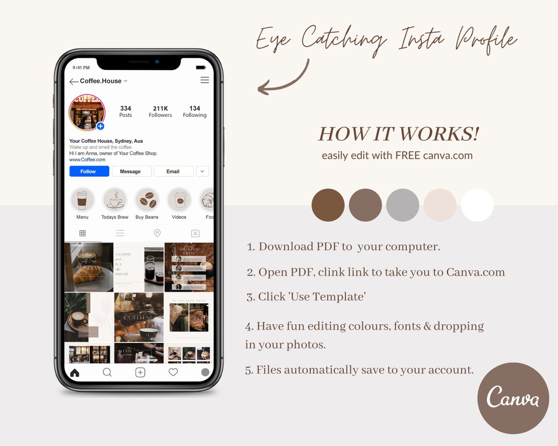 Cafe Barista Instagram Post Templates, Cafe Marketing Social Media ...