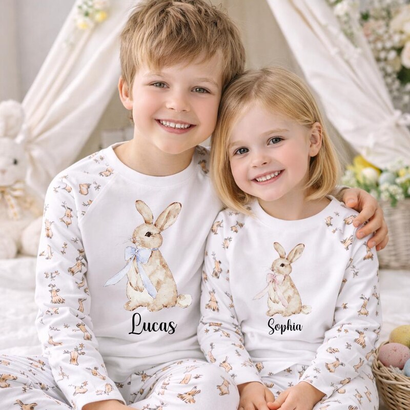 Bunny Easter Pajamas Set - Etsy UK