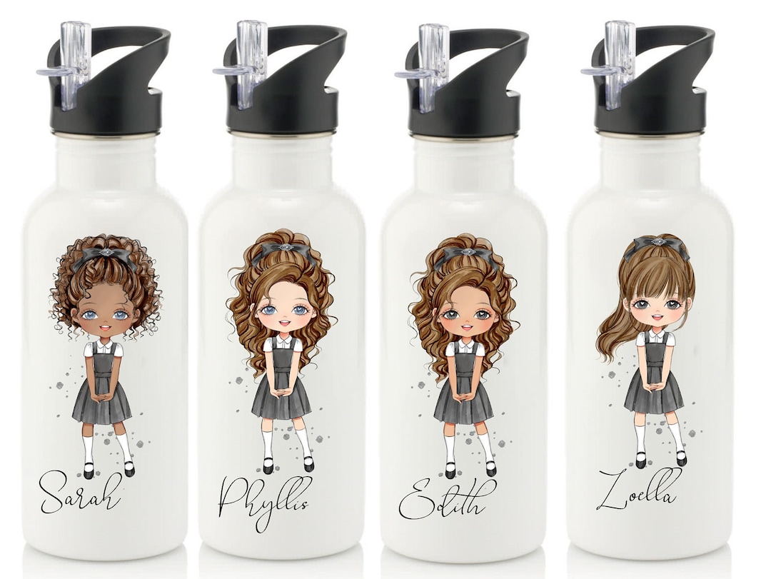 Girl's School Water Bottle | Personalised Water Bottle for Kids | Back ...