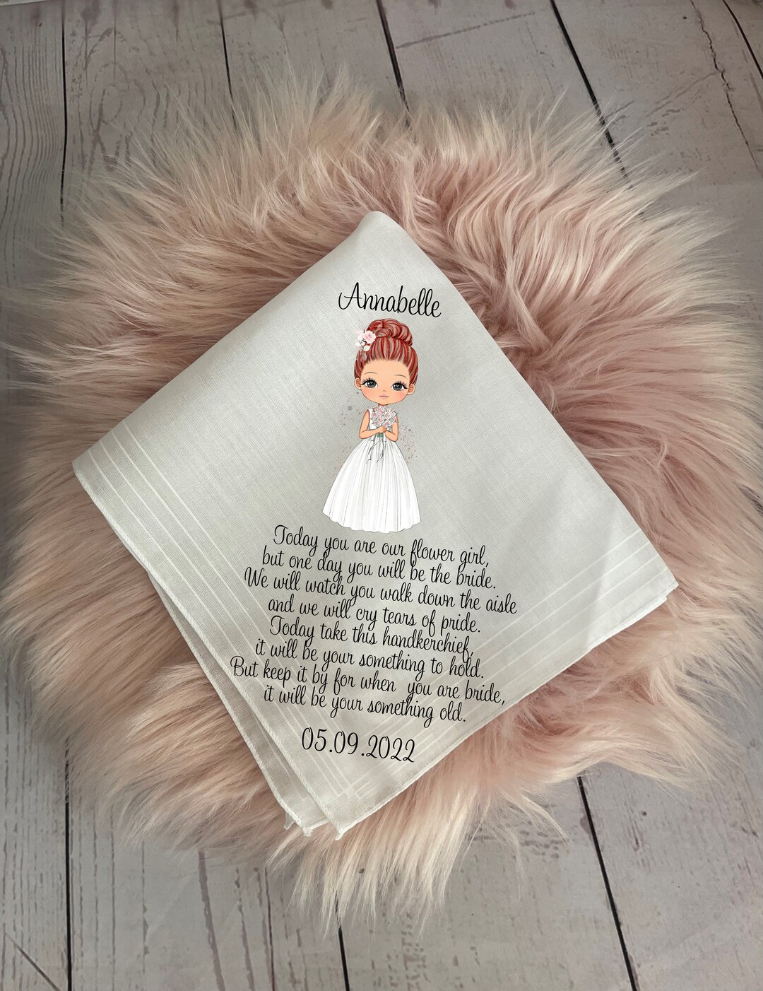 Flower Girl Handkerchief | Personalised Hankie | Keepsake | Flower Girl ...