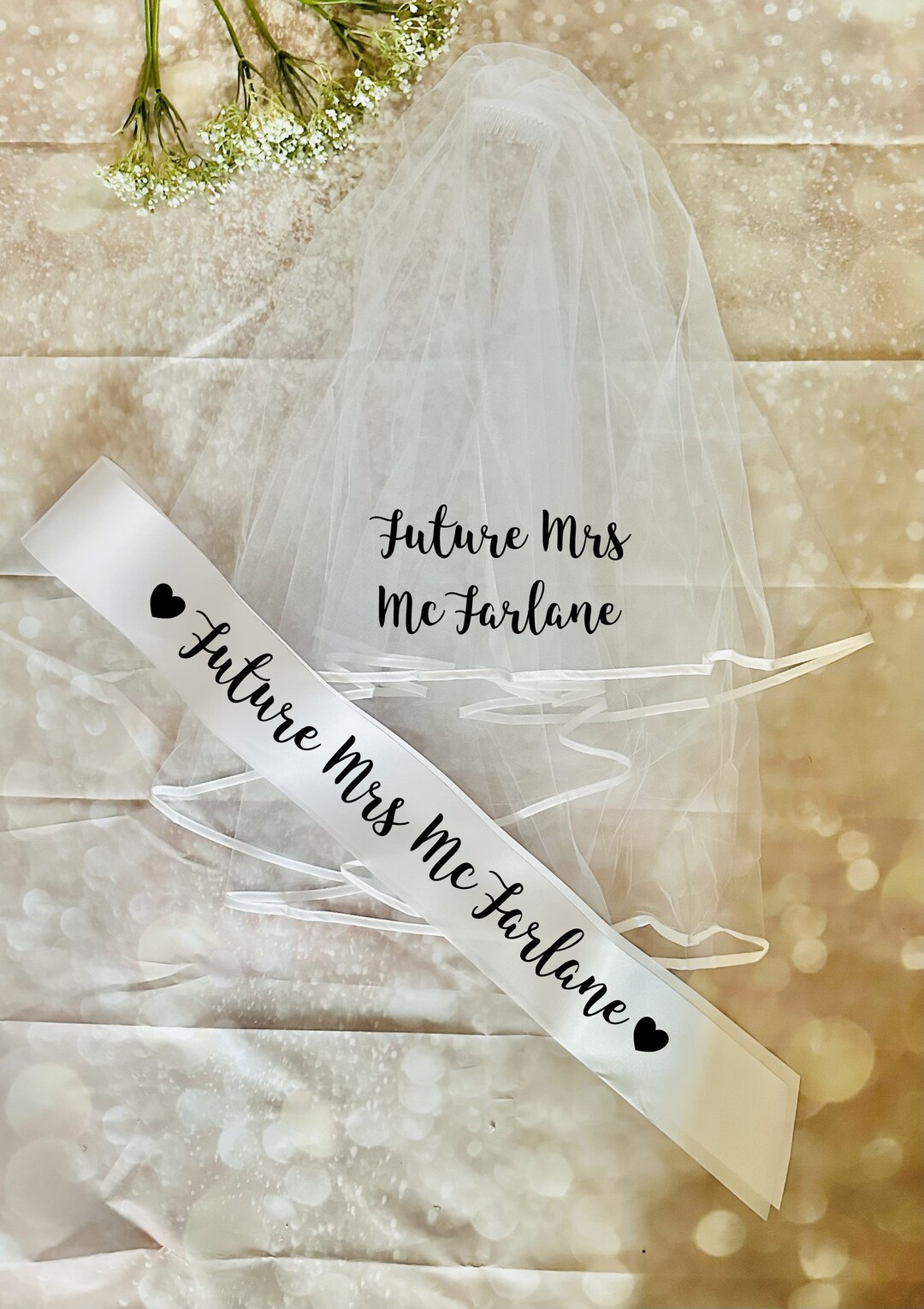 Veil and Sash Hen Party Set | Personalised Matching Set | Hen ...