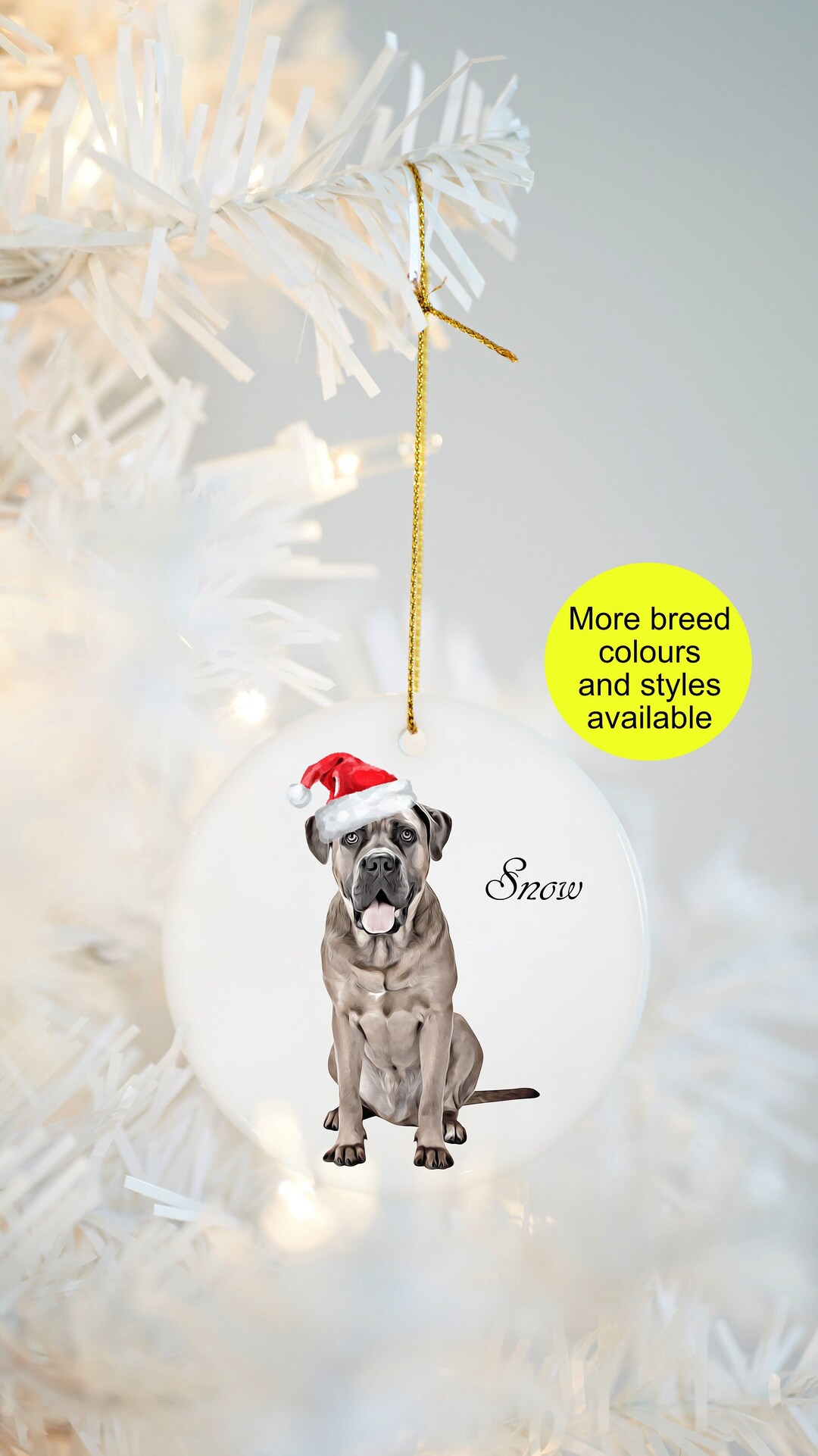 Cane Corso Dog Tree Ornament | Personalised Dog Christmas Tree ...