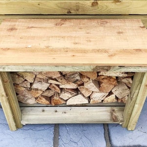 Wooden Log Store Outdoor Wood Storage Log Burner Firewood Outdoor ...