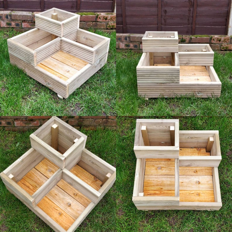 Wooden Garden Corner Planter 3 Tier Planter Timber Planter - Etsy