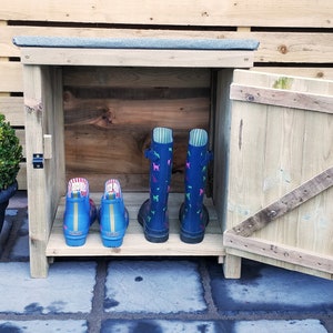 Heavy Duty Wooden Outdoor Welly/shoe/parcel Store - Storage - Garden ...
