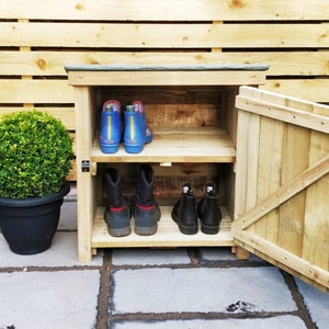 Chunky Wooden Wellie - Welly Store - Outdoor Shoe Storage - Work Boots ...