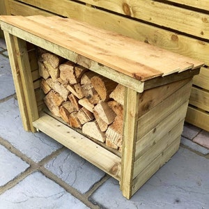 Wooden Log Store Outdoor Wood Storage Log Burner Firewood Outdoor ...