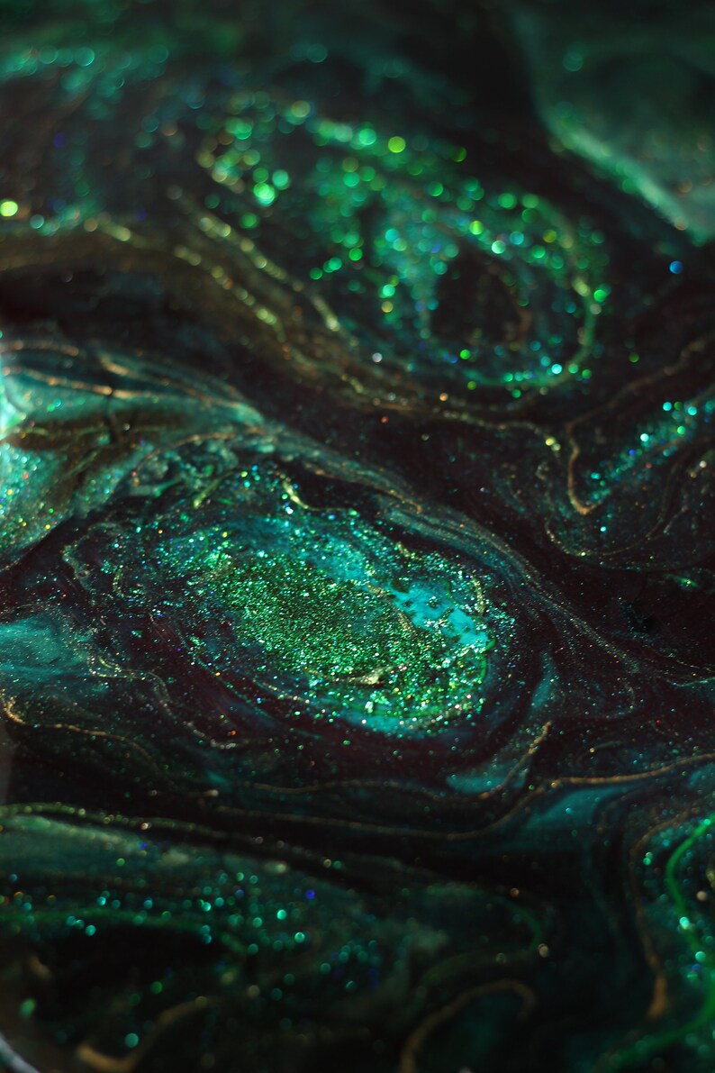 Malachite Coffee Table Emerald Table Unique Resin Geode Table Art Table ...