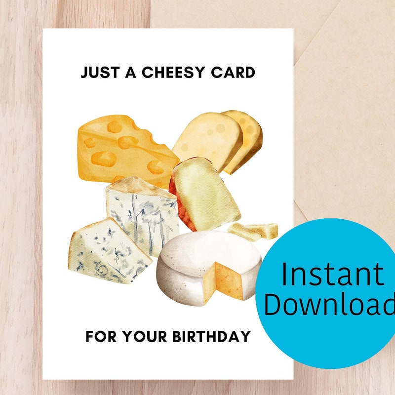 Cheese Birthday Card - Etsy