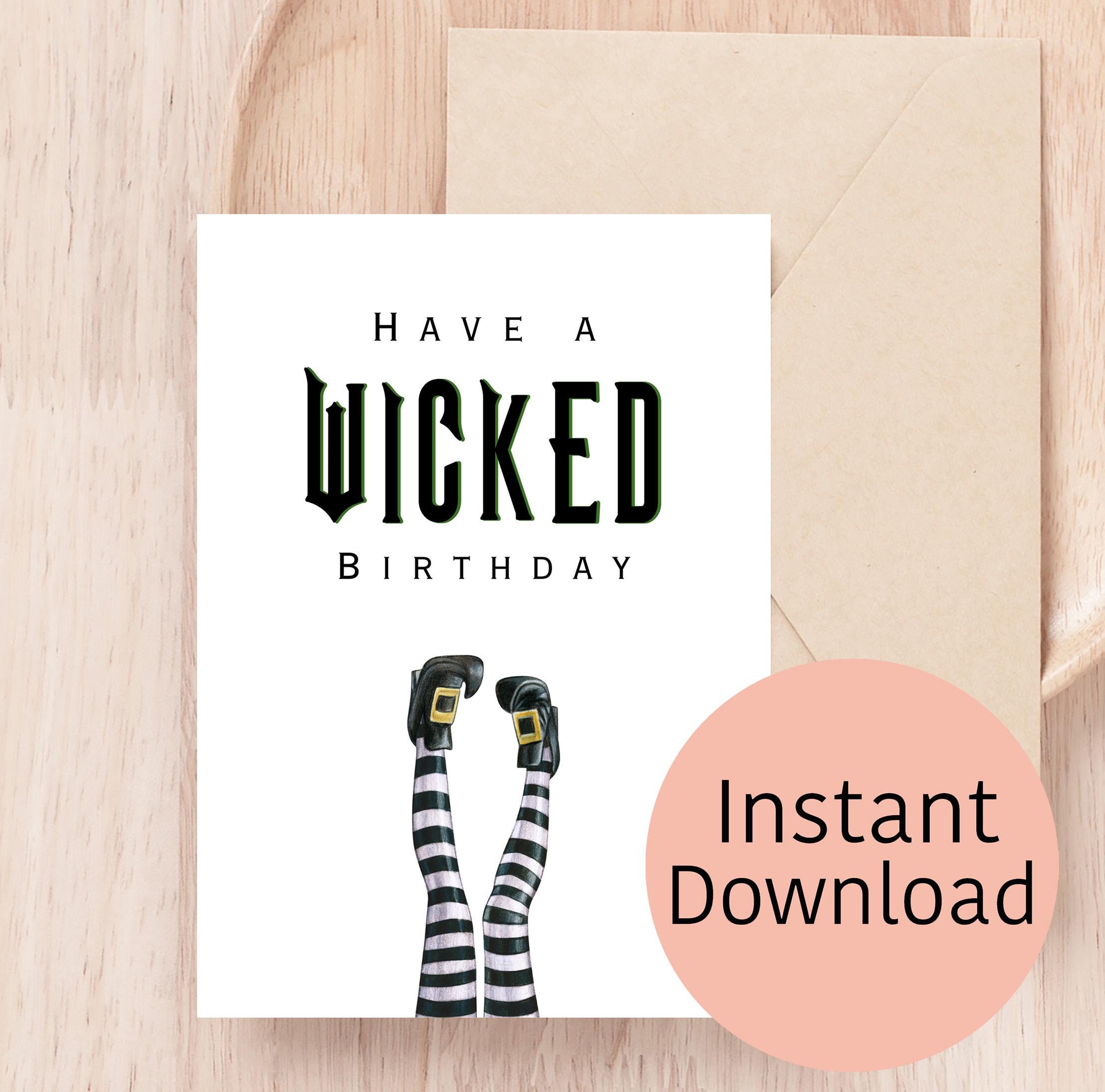 Wicked Birthday Card - Have a Wicked Birthday - Witches Legs, Striped ...